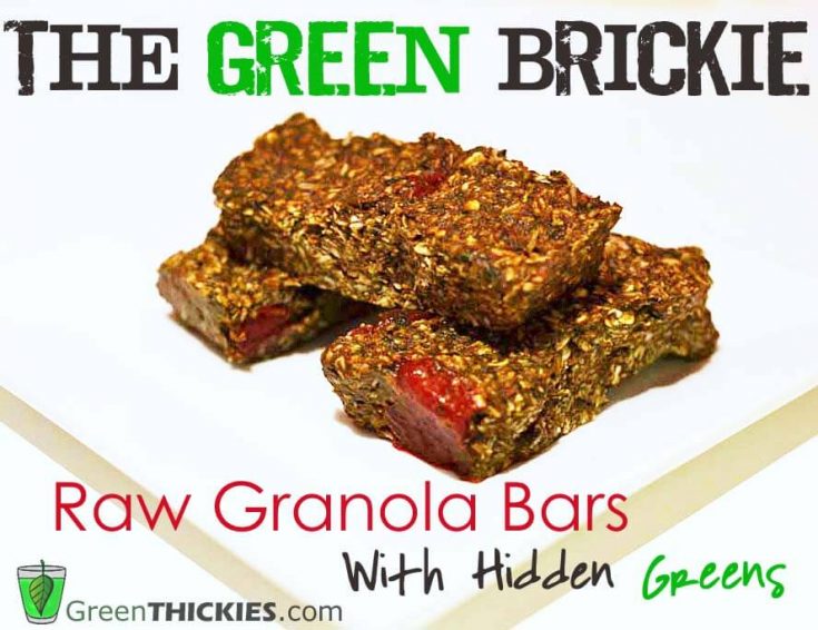 Raw Granola Bar Recipe with Chocolate, Cherry and hidden greens